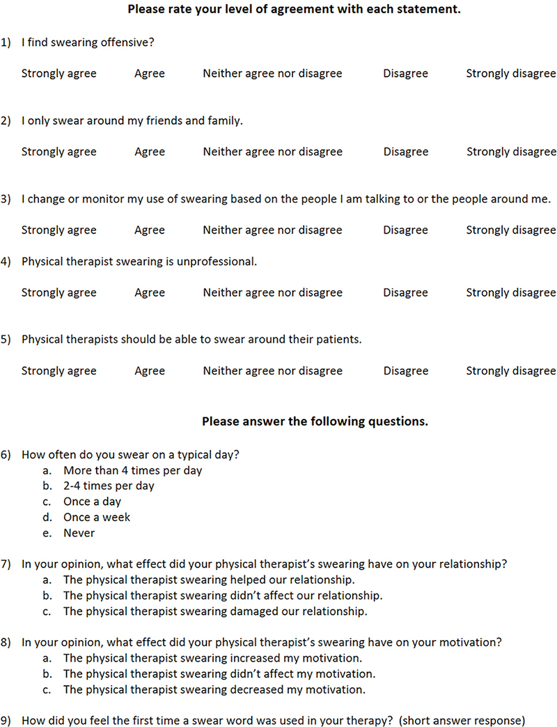 A PHYSICAL THERAPIST WHO SWEARS: A CASE SERIES